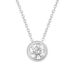 Kette mit Anh&auml;nger ONE ELEMENT "Collier Halskette aus 585 Gold - 45 cm", gold, Halsketten, Damen, 45cm, 1, Diamanten Gelbgold 585 Gold, Diamanten, Gelbgold 585, Gold, mit 1 Lab Grown Diamant / Labordiamant 1 ct