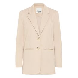Blusenblazer Ichi "Blazer IHKATE", Damen, Gr. M, blau (doeskin), Obermaterial: 74% Polyester PES. 22% Viskose CV. 4% Elasthan EL., Blazer Blusenblazer
