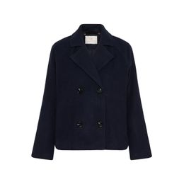 Wintermantel Kaffe "Jacke KAfanny", Damen, Gr. 44, blau (midnight marine cc), Obermaterial: 75% Polyester PES. 25% Wolle mw., M&auml;ntel Wintermantel