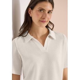 Poloshirt Cecil, Damen, Gr. L (42), macadamia beige, Stoff, 60% Viskose, 40% Polyester, unifarben, comfort fit normal, hoch geschlossener Ausschnitt, normaler Saum, Shirts, in Unifarbe