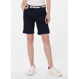 Bermudas Ragwear "YOTO", Damen, Gr. 30, N-Gr, navy, Web, Obermaterial: 98% Baumwolle, 2% Elasthan, unifarben, kniefrei, Hosen Bermudas, Elastischer Twill, leicht gepeached und mit G&uuml;rtel