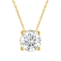 Kette mit Anh&auml;nger ONE ELEMENT "Collier Halskette aus 585 Gold - 45 cm", gold, Halsketten, Damen, 45cm, 0,75, Diamanten Gelbgold 585 Gold, Diamanten, Gelbgold 585, Gold, mit 1 Lab Grown Diamant / Labordiamant 0,75 ct
