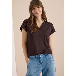 Tunikashirt Cecil, Damen, Gr. L (42), braun cacao, Web, 50% Modal, 50% Baumwolle, unifarben, comfort fit normal, Rundhals, B&uuml;ndchen, Shirts, im Tunika-Style