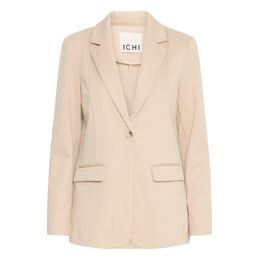 Blusenblazer Ichi "Blazer IHKATE", Damen, Gr. L, blau (doeskin), Obermaterial: 74% Polyester PES. 22% Viskose CV. 4% Elasthan EL., Blazer Blusenblazer