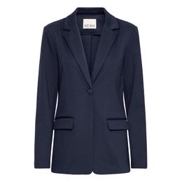 Blusenblazer Ichi "Blazer IHKATE", Damen, Gr. L, schwarz (total eclipse), Obermaterial: 74% Polyester PES. 22% Viskose CV. 4% Elasthan EL., Blazer Blusenblazer
