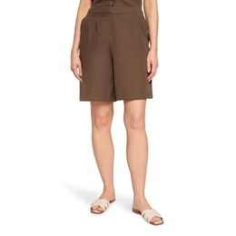 Stoffhose Betty Barclay "Damen mit elastischem Bund", Damen, Gr. 38, Normalgr&ouml;&szlig;en, braun, Obermaterial: 100% Baumwolle, relaxed fit kurz, Hosen Stoffhose