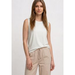Shirttop Street One, Damen, Gr. 34, sanftes wei&szlig;, Stoff, 95% Viskose, 5% Elasthan, unifarben, normal normal, U-Boot-Ausschnitt, abgesteppt, Tops Shirttop, aus stretchigem Viskosematerial