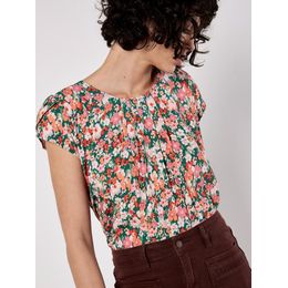 Druckbluse Apricot "Bluse", Damen, Gr. L (40), gr&uuml;n, Obermaterial: 100% Viskose LENZING ECOVERO CV LenzEcov., gebl&uuml;mt, Blusen Druckbluse, mit Tulpen&auml;rmeln