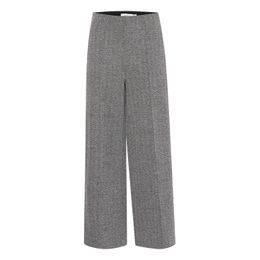 Stoffhose Ichi "Casual IHKATE", Damen, Gr. L, N-Gr, schwarz (schwarz, wei&szlig; herringbone), Obermaterial: 73% Polyester PES. 25% Viskose CV. 2% Elasthan EL., Hosen Stoffhose