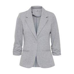 Blusenblazer Fransa "Blazer FRZABLAZER", Damen, Gr. M, grau (grau melange), Obermaterial: 74% Polyester PES. 22% Viskose CV. 4% Elasthan EL., Blazer Blusenblazer