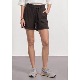 Shorts Street One, Damen, Gr. 36, espresso braun, Stoff, 100% Viskose, unifarben, loose fit kurz, Hosen Shorts, mit G&uuml;rtel