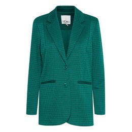 Blusenblazer Ichi "Blazer IHKATE", Damen, Gr. M, gr&uuml;n (cadmium gr&uuml;n), Obermaterial: 70% Polyester PES. 28% Viskose CV. 2% Elasthan EL., Blazer Blusenblazer