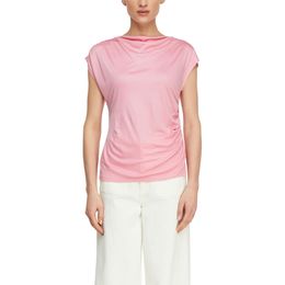 Wasserfallshirt comma, Damen, Gr. 44, sea pink, Web, Obermaterial: 100% Viskose, unifarben, tailliert h&uuml;ftbedeckend, Rundhals, abgesteppte Kante, Shirts, Sommershirt aus weich flie&szlig;ender Viskose