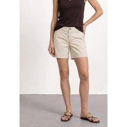 Shorts Street One, Damen, Gr. 38, silkstone wei&szlig;, Web, 97% Baumwolle, 3% Elasthan, unifarben, comfort fit kurz, Hosen Shorts, Middle Waist