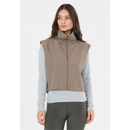 ENDURANCE ATHLECIA Funktionsweste ATHLECIA "Aiana", Damen, Gr. 34, hellbraun, 100% Polyester, kurz, hoch geschlossener Ausschnitt, Westen Funktionsweste, Mit 4-Wege-Stretch
