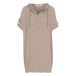 Midikleid Cream "Kleid CRLark", Damen, Gr. L-XL, N-Gr, blau (crispy sand), Obermaterial: 70% Leinen LI. 30% Viskose CV., Kleider Midikleid