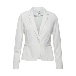 Blusenblazer B.Young "Blazer RIZETTA", Damen, Gr. 38, blau (cloud dancer), Obermaterial: 74% Polyester PES. 22% Viskose CV. 4% Elasthan EL., Blazer Blusenblazer