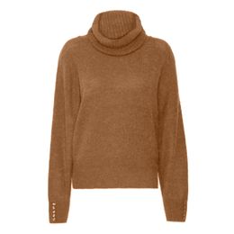 Strickpullover Ichi "Langarm IHKAMARA", Damen, Gr. L, braun (monk's robe), Obermaterial: 52% Polyacryl PAN. 30% Polyester PES. 15% Alpaka WP. 3% Elasthan EL., Pullover Strickpullover