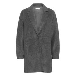 Wintermantel Pulz Jeans "Jacke PZLULA", Damen, Gr. L-XL, grau (dunkelgrau meliert), Obermaterial: 55% Polyester PES. 45% Wolle mw., M&auml;ntel Wintermantel