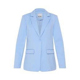 Blusenblazer Ichi "Blazer IHKATE", Damen, Gr. L, blau (powder blau), Obermaterial: 74% Polyester PES. 22% Viskose CV. 4% Elasthan EL., Blazer Blusenblazer