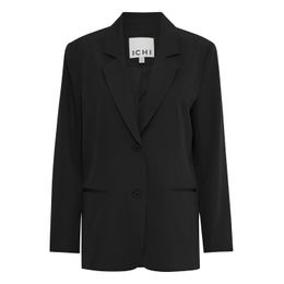 Blusenblazer Ichi "Blazer IHLEXI", Damen, Gr. 40, schwarz, Obermaterial: 90% Polyester PES. 10% Elasthan EL., Blazer Blusenblazer