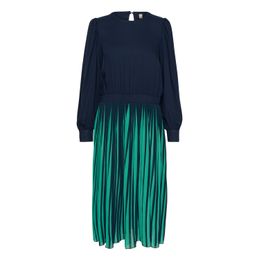 Jerseykleid Culture "Jerseykleid CUcarly", Damen, Gr. L, N-Gr, blau (salute, hollygr&uuml;n), Obermaterial: 100% Viskose CV., Kleider Jerseykleid