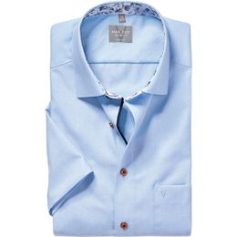 Kurzarmhemd MARVELIS "Lucky", Herren, Gr. 40, N-Gr, rauchblau, Web, Obermaterial: 100% Baumwolle, comfort fit normal, Hemden, b&uuml;gelfrei, comfort fit