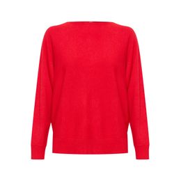 Strickpullover Culture "Strickpullover CUannemarie", Damen, Gr. XL, rot (chinese rot melange), Obermaterial: 82% Viskose LENZING ECOVERO CV LenzEcov. 18% Elasthan EL., Pullover Strickpullover