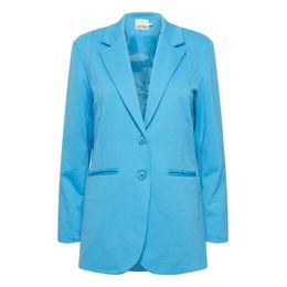 Blusenblazer Ichi "Blazer IHKATE", Damen, Gr. L, beige (blithe), Obermaterial: 74% Polyester PES. 22% Viskose CV. 4% Elasthan EL., Blazer Blusenblazer