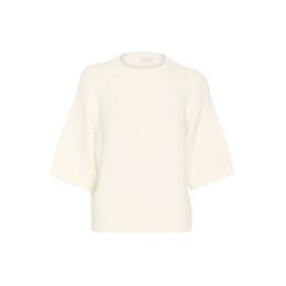 Strickpullover Kaffe "Strickpullover KAemilie", Damen, Gr. L, wei&szlig; (chalk), Obermaterial: 64% Polyester PES. 18% Polyacryl PAN. 10% Wolle mw. 5% Alpaka WP. 3% Elasthan EL., Pullover Strickpullover