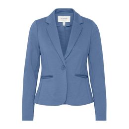 Blusenblazer B.Young "Blazer RIZETTA", Damen, Gr. 34, blau (blau horizon), Obermaterial: 74% Polyester PES. 22% Viskose CV. 4% Elasthan EL., Blazer Blusenblazer