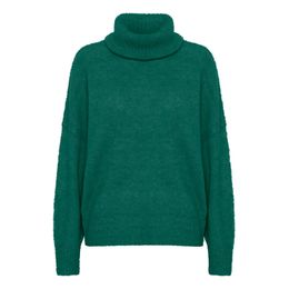 Strickpullover Ichi "Langarm IHKAMARA", Damen, Gr. L, gr&uuml;n (quetzal gr&uuml;n), Obermaterial: 52% Polyacryl PAN. 30% Polyester PES. 15% Alpaka WP. 3% Elasthan EL., Pullover Strickpullover