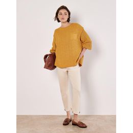 Strickpullover Apricot "Pullover", Damen, Gr. S (36), gelb, Obermaterial: 75% Polyester PES. 13% Polyacryl PAN. 10% sonstige Fasern AF. 2% Nylon NY., unifarben, Pullover Strickpullover, mit Brusttasche