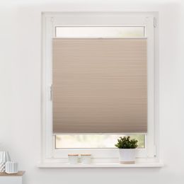 Wabenplissee LICHTBLICK ORIGINAL "Thermo-Plissee Klemmfix ohne Bohren, Verdunkelung, verspannt" Gr. 1, beige (creme, wei&szlig;, wei&szlig;), B:110cm H:130cm, Plissees, energiesparend, Thermo-beschichtet