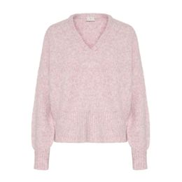 Strickpullover Kaffe "Strickpullover KAtrina", Damen, Gr. L, lila (lila snow melange), Obermaterial: 47% Polyacryl PAN. 35% Polyester PES. 13% Polyamid PA. 5% Wolle mw., Pullover Strickpullover