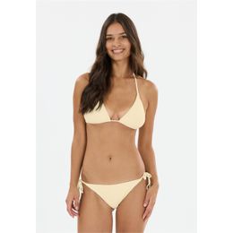 ENDURANCE ATHLECIA Triangel-Bikini-Top ATHLECIA "Sherrill", Damen, Gr. 34, beige (hellgelb), 85% Polyamid, 15% Elasthan, unifarben, Bikini-Oberteile, im stilvoll gebundenen Triangle-Style