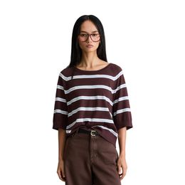 Marc O'Polo Strickpullover MARC O'POLO DENIM "aus weichem Organic-Cotton-Modal-Mix", Damen, Gr. L, medium braun, Obermaterial: 50% Modal, 50% Baumwolle, unifarben, Rundhals, Pullover Strickpullover