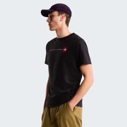 T-Shirt The North Face "M NEVER STOP EXPLORING REGULAR SHORT SLEEVE TEE-GRAPHIC", Herren, Gr. M, schwarz (tnf schwarz), Obermaterial: 60% Baumwolle, 40% Polyester, Shirts T-Shirt, normale Passform, kurze &Auml;rmel, f&uuml;r Sport und Freizeit