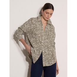 Hemdbluse Apricot "Bluse", Damen, Gr. XS (34), braun, gewebt, Obermaterial: 100% Baumwolle CO., Blusen Hemdbluse, mit Zebra-Print
