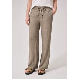 Culotte STREET ONE STUDIO, Damen, Gr. 34, L&auml;nge 30, schwarz stone sand, Stoff, 85% Viskose, 15% Nylon, unifarben, loose fit normal, Hosen Culotte, satinierte Viskose