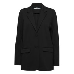 Blusenblazer Fransa "Blazer FRLANO", Damen, Gr. L, schwarz, Obermaterial: 66% Viskose CV. 30% Polyamid PA. 4% Elasthan EL., Blazer Blusenblazer