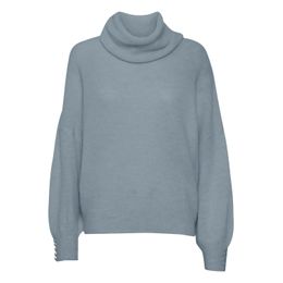 Strickpullover Ichi "Langarm IHKAMARA", Damen, Gr. L, blau (blau mirage), Obermaterial: 52% Polyacryl PAN. 30% Polyester PES. 15% Alpaka WP. 3% Elasthan EL., Pullover Strickpullover