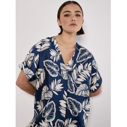 Druckbluse Apricot "Bluse", Damen, Gr. XS (34), blau (navy), Obermaterial: 100% Polyester PES., gemustert, Blusen Druckbluse, mit V-Ausschnitt