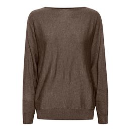 Strickpullover Culture "Strickpullover CUannemarie", Damen, Gr. L, beige (demitasse melange), Obermaterial: 82% Viskose LENZING ECOVERO CV LenzEcov. 18% Elasthan EL., Pullover Strickpullover