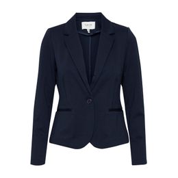 Blusenblazer B.Young "Blazer RIZETTA", Damen, Gr. 34, blau (copenhagen night), Obermaterial: 74% Polyester PES. 22% Viskose CV. 4% Elasthan EL., Blazer Blusenblazer