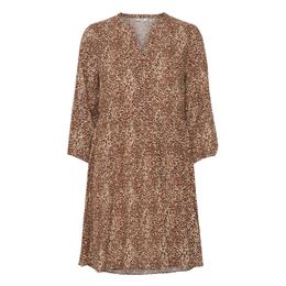 Midikleid B.Young "Kleid BYMMJOELLA", Damen, Gr. 38, N-Gr, braun (iced coffee mix), Obermaterial: 100% Viskose LENZING ECOVERO CV LenzEcov., Kleider Midikleid