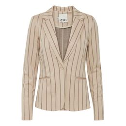 Blusenblazer Ichi "Blazer IHRUTI", Damen, Gr. L, blau (doeskin), Obermaterial: 68% Viskose CV. 25% Polyamid PA. 5% Polyester PES. 2% Elasthan EL., Blazer Blusenblazer