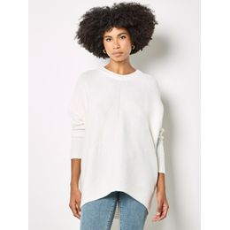 Strickpullover Apricot "Pullover", Damen, Gr. S (36), beige (creme), Strick, Obermaterial: 76% Polyacryl PAN. 22% Polyester PES. 2% Elasthan EL., uni, Gerippt, Pullover Strickpullover, mit Fledermaus&auml;rmeln