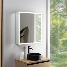 rivea Dia Spiegelschrank B: 80 cm mit 2 T&uuml;ren, mit umlaufender Beleuchtung, BR0537MI,