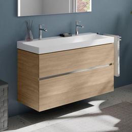 Geberit Xeno&sup2; Doppelwaschtisch, evineo ineo5 evo Unterschrank B: 120 cm, 2 Ausz&uuml;ge, mit Griffmulde,, 500550011+BE0979OA,